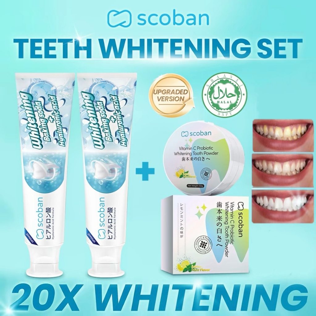 SCOBAN Japanese Hyaluronic Acid Toothpaste 200g & SCOBAN Tooth Powder ...