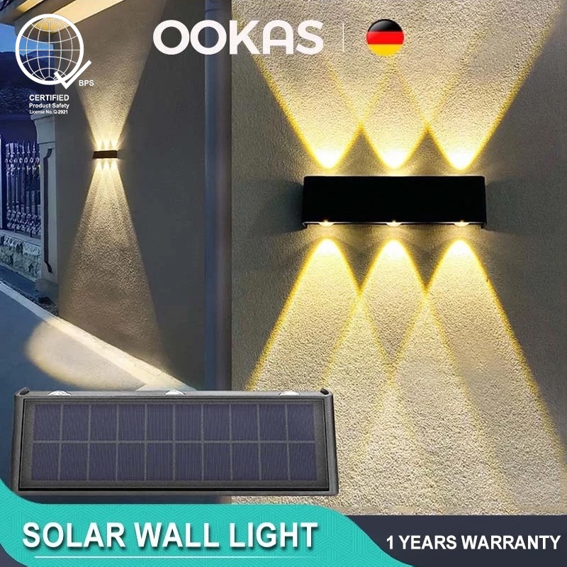 OOKAS 4-16LED Solar Wall Light Outdoor Waterproof Garden Decoration ...