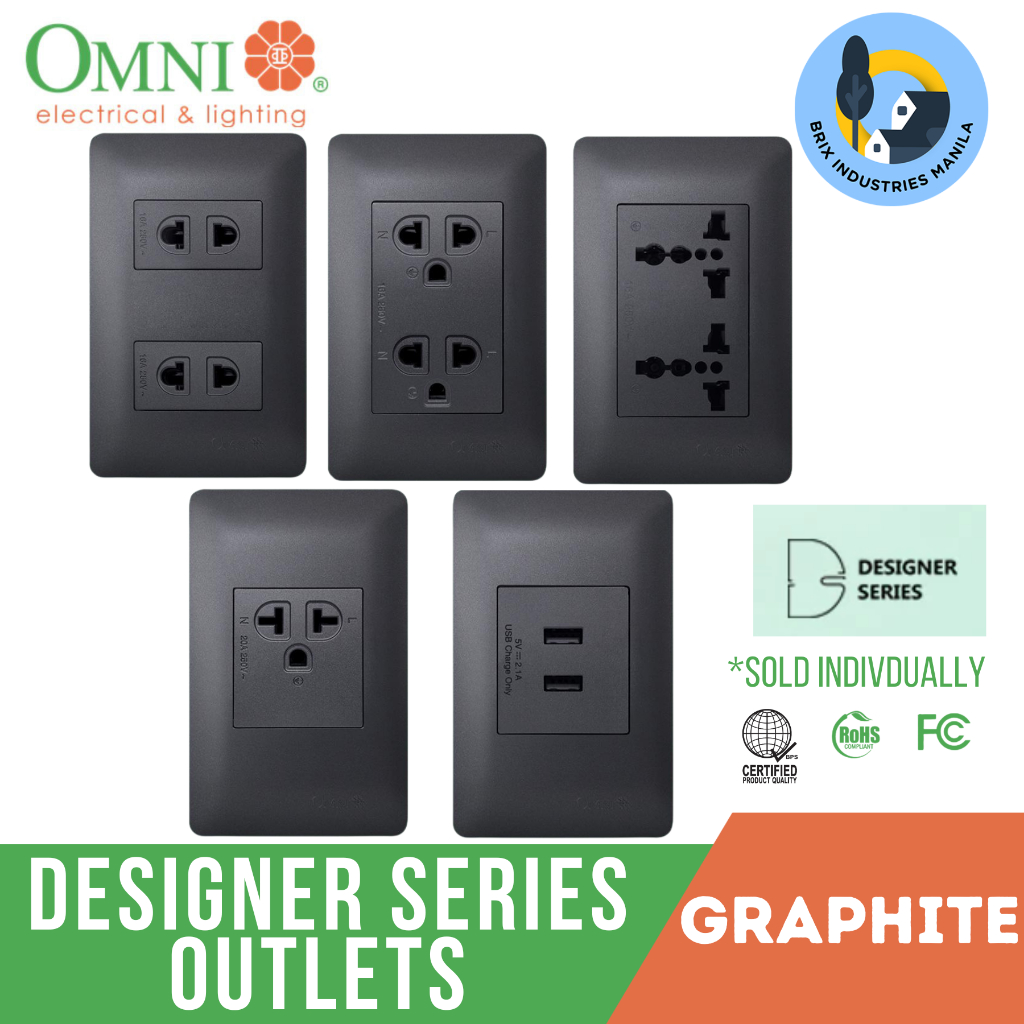 Omni Graphite Designer Series Universal Outlet Set | Shopee Philippines