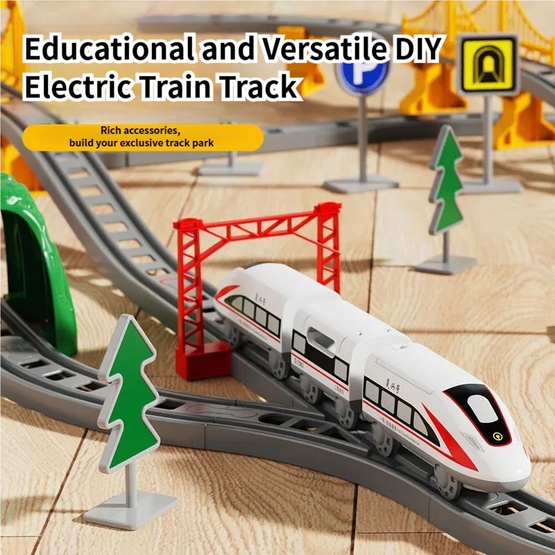 YUNLEO 119Pcs DIY 3D Electric Rail Toy Car Color Track Racing ...