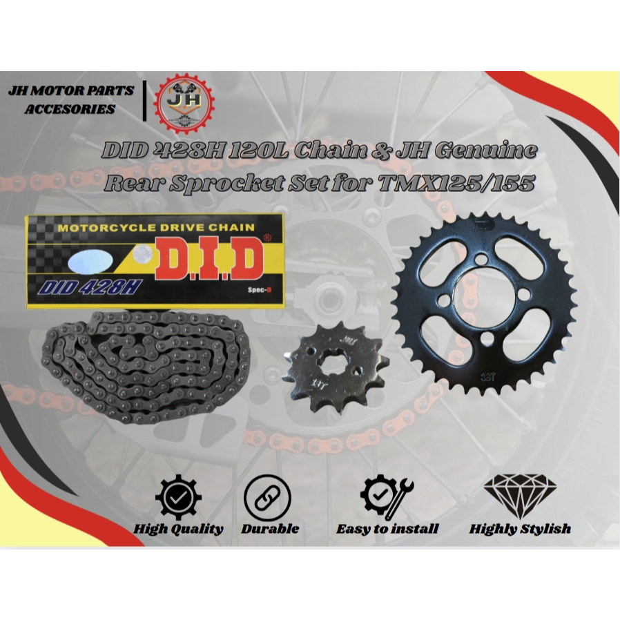DID SPROCKET CHAIN SET 110L/120L/130L 13T/14T/15T FOR TMX155/RS100 ...