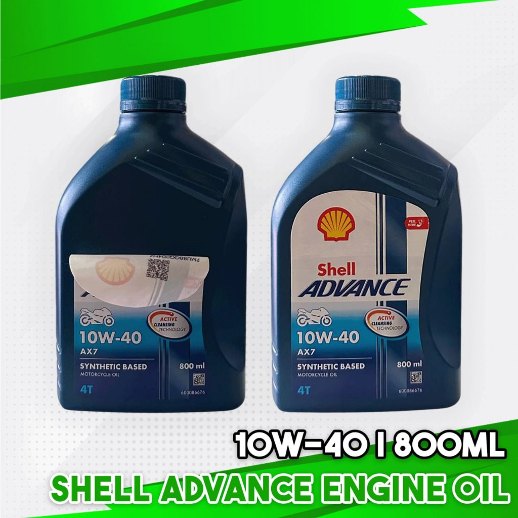 SHELL AX7 ADVANCE ENGINE OIL 10W-40T 1L/800ML 12PCS/BOX | Shopee ...