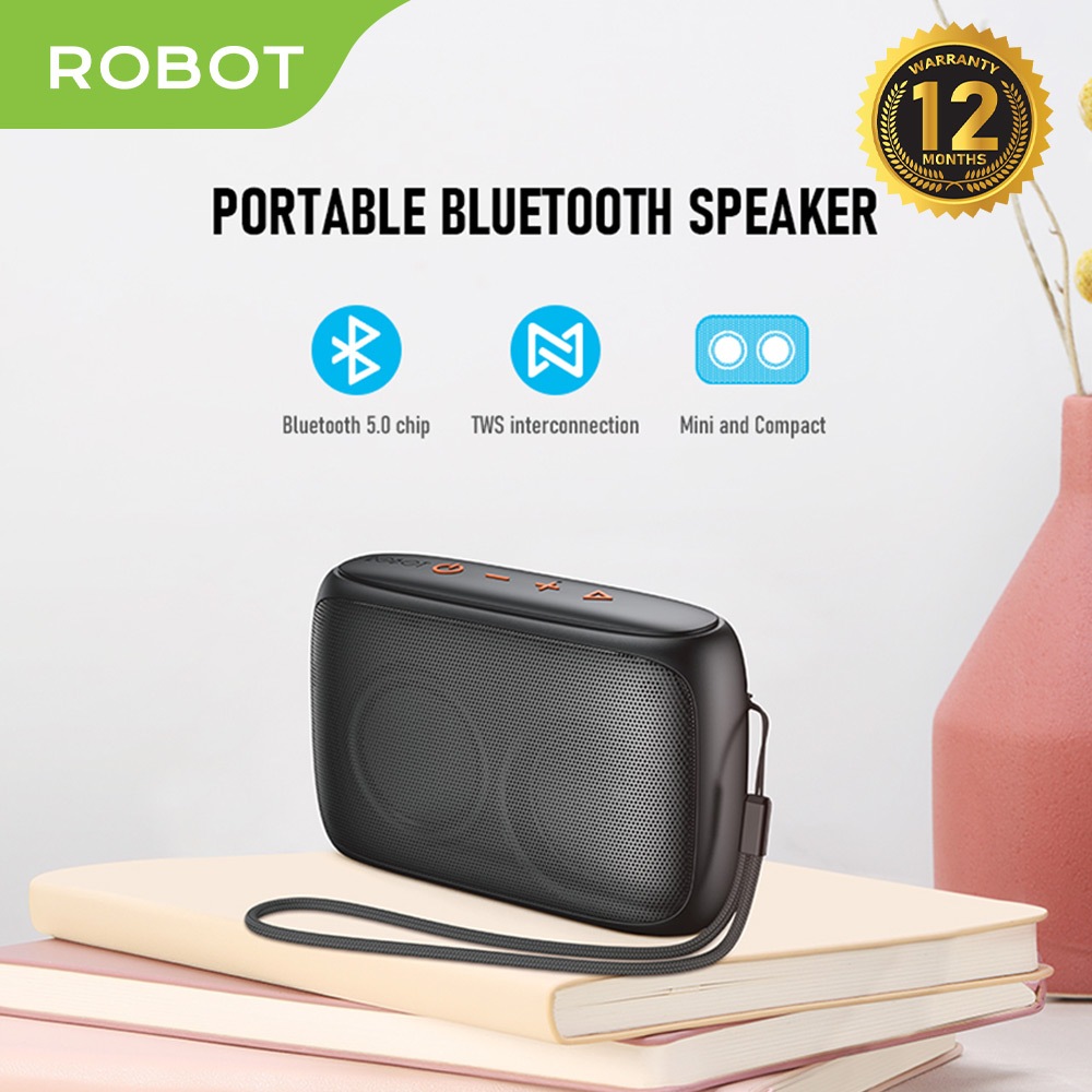 Robot RB110 TWS Mini Portable Bluetooth 5.0 Speaker Support Micro SD & USB – 12 Months Warranty ...