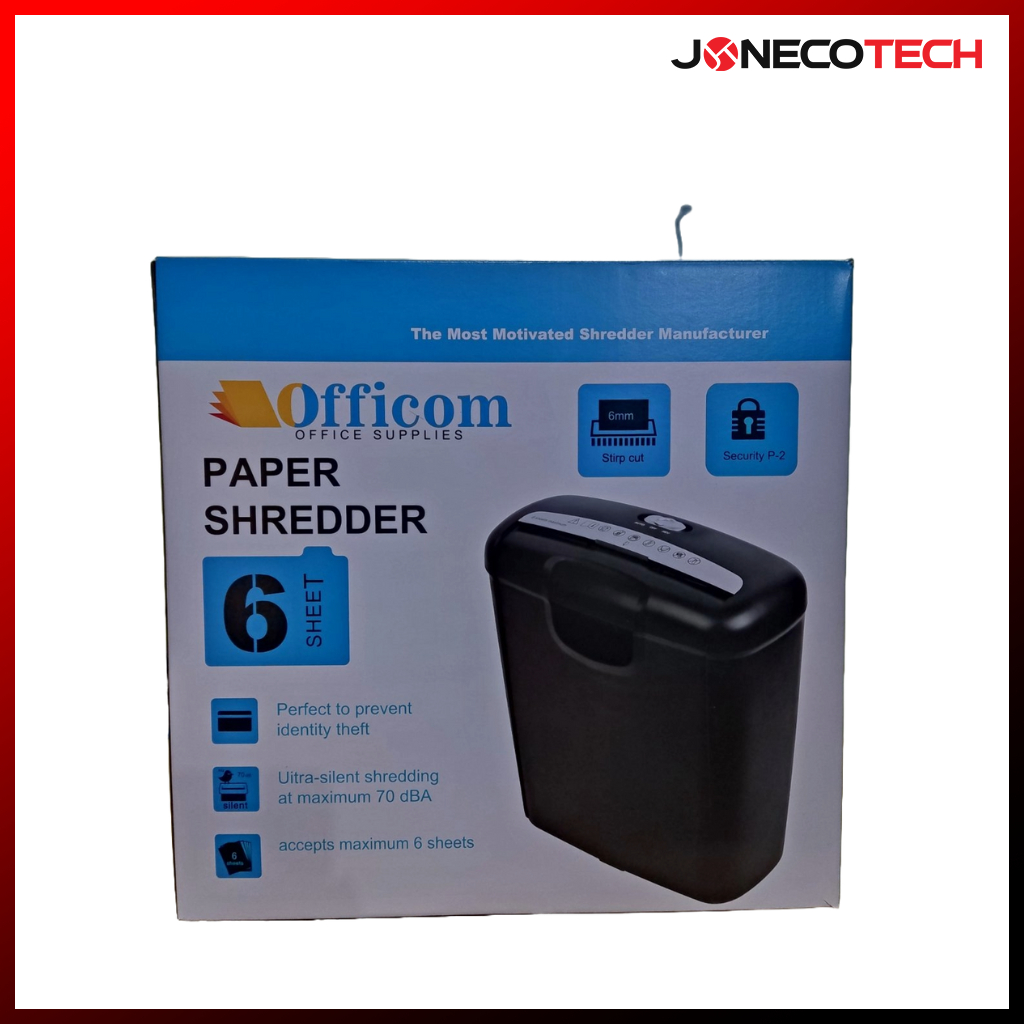 Paper Shredder 601s Strips Shredding Machine 10L Black Bin Auto/Reverse ...