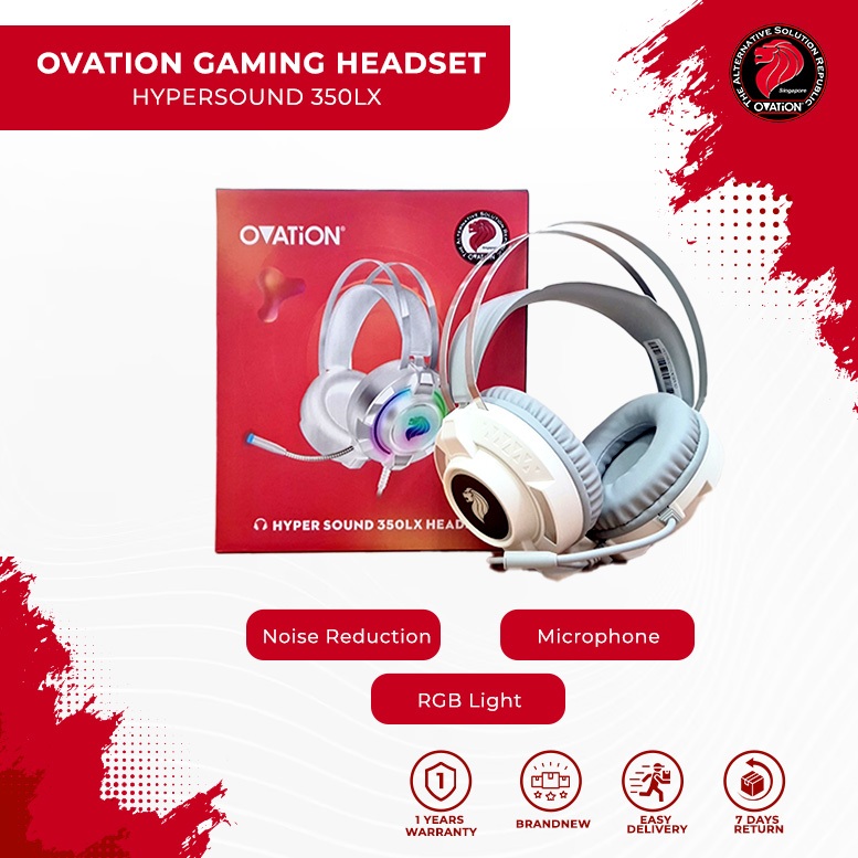 Ovation HYPER Sound 350LX RGB Headset With Noise Reduction Headphones ...