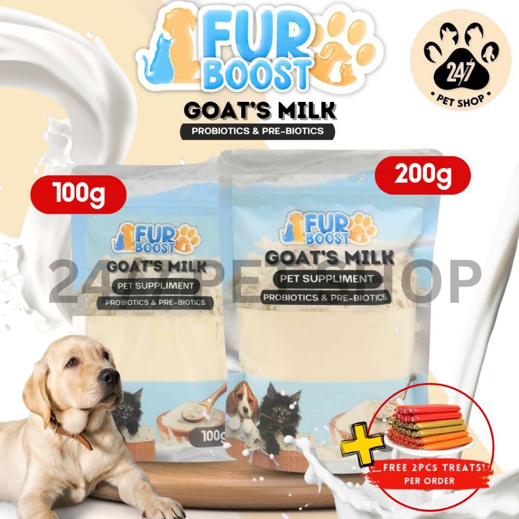 Free 2pcs Treats Hotdog 200g Fur Boost Goat Milk Dog Cat Dogs Cats Pet ...