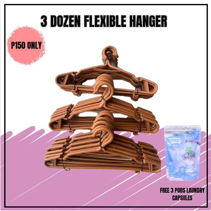 Adult Plastic Clothes Hanger Flexible Hanger Unbreakable Hanger 36PCS ...