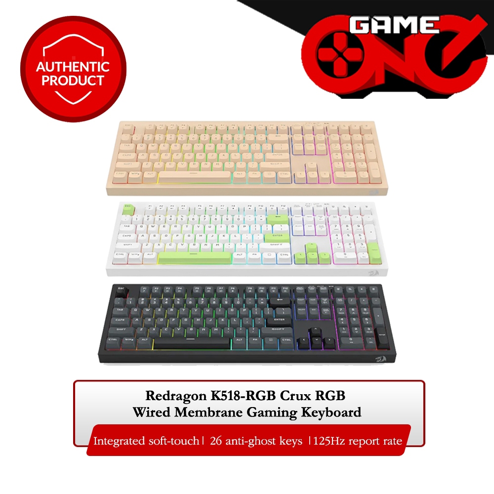 Redragon K518-RGB Crux RGB 108-Key Wired Membrane Gaming Keyboard ...