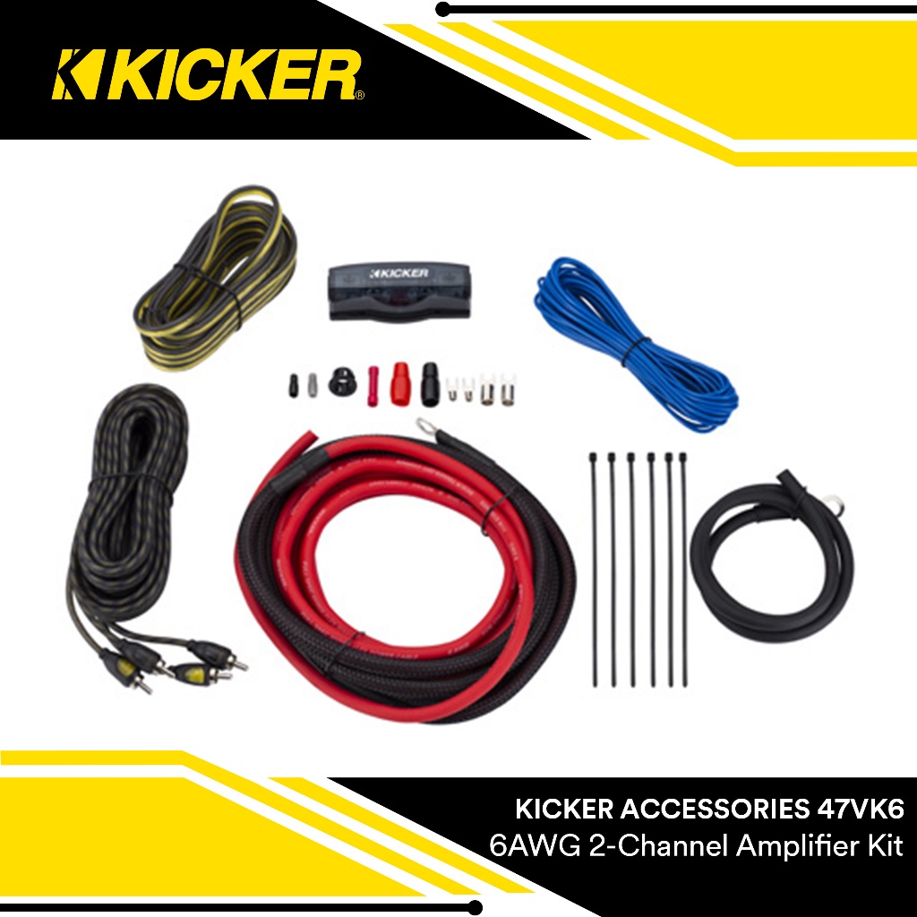Kicker VK6 6AWG Amp Kit w/2CH Interconnect; RoHS Compliant (47VK6 ...