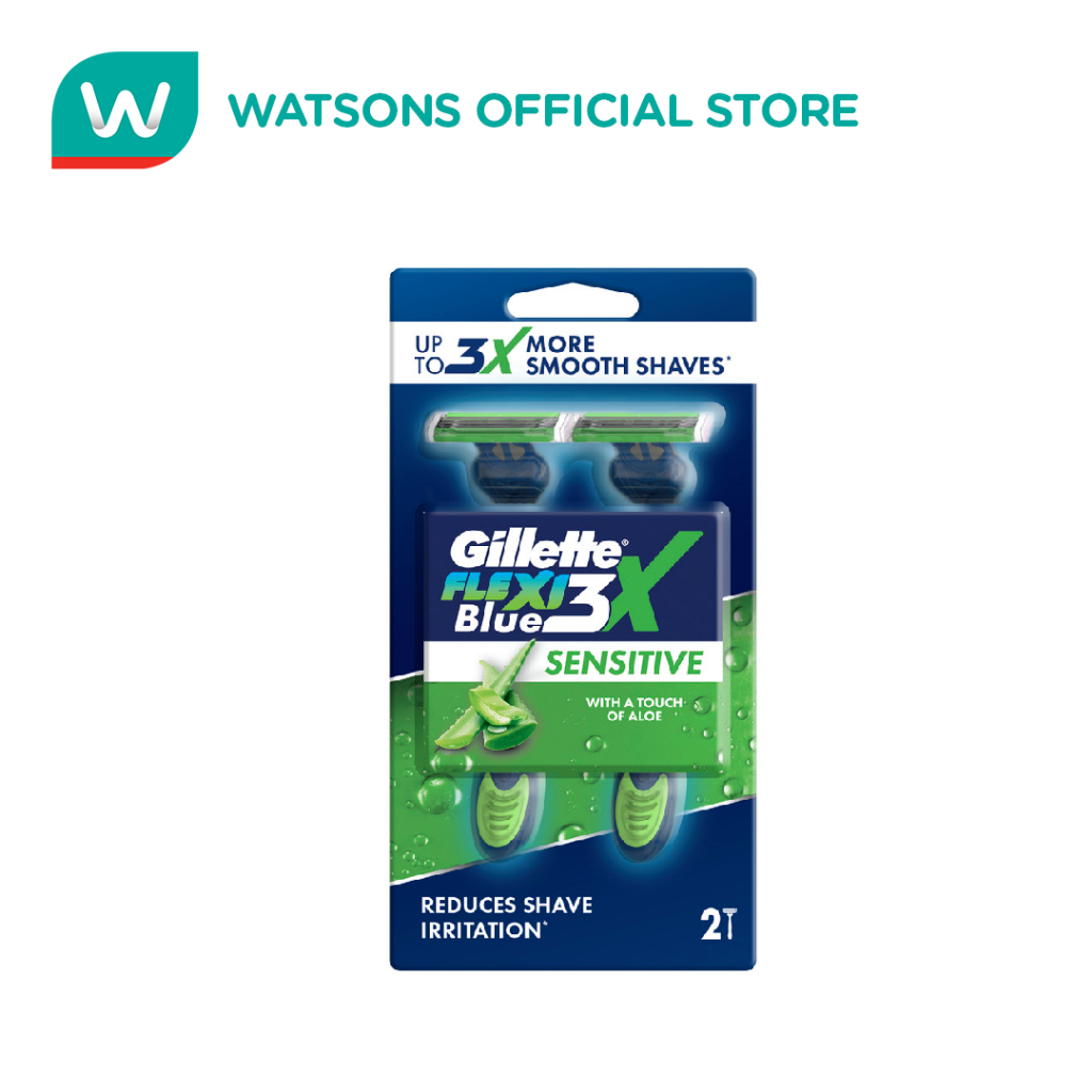 GILETTE Blue3X Flexi Sensitive Disposable Razor 2s Pack | Shopee ...