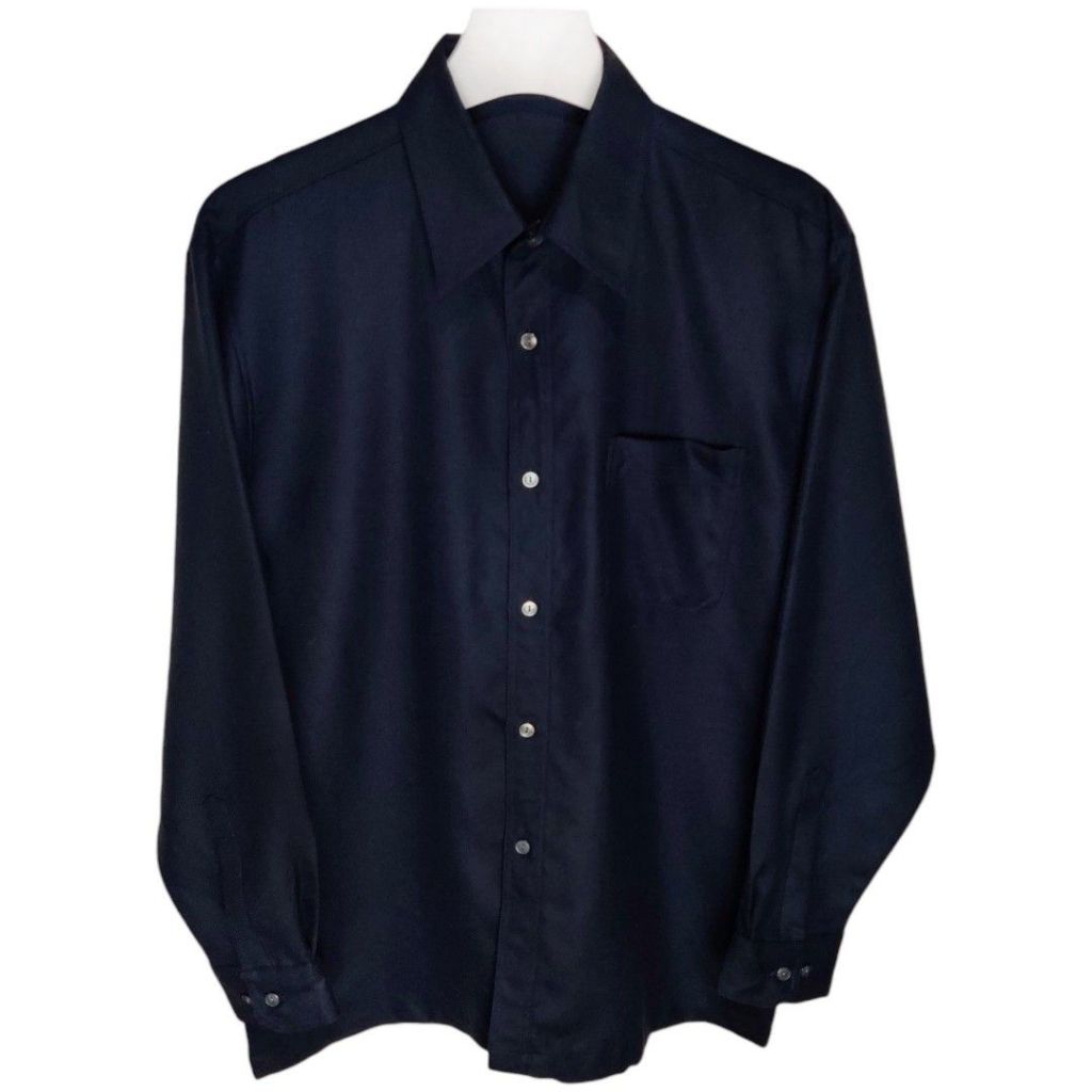 (M) DUKE MAXIM Men's Navy Blue Mens long Sleeve shirt | Shopee Philippines