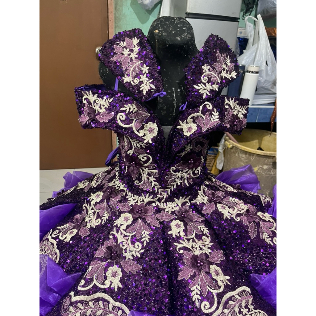 erol gown kids inipit w raffles 3d lace | Shopee Philippines