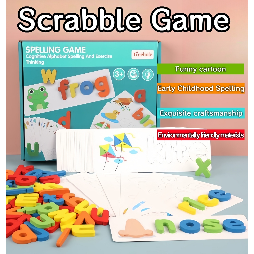Wooden Word Educational Spelling Game Digital Enlightenment Teaching ...