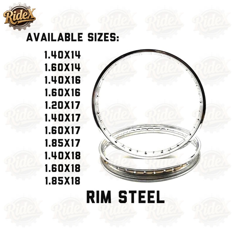 1PC Motorcycle Steel Rim Alloy Heavy Duty 1.20x17 /1.40x17 /1.60x17 /1 ...