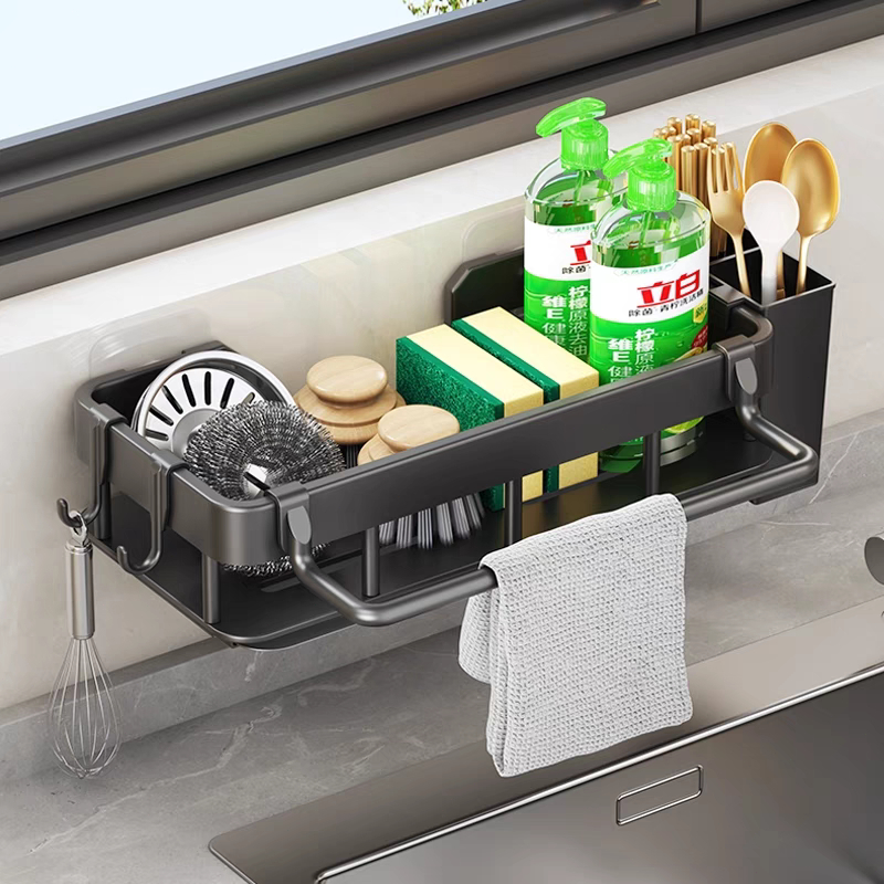 Wall-mounted Drain Rack Sponge Rack Kitchen Storage Rack Cloth Rack ...
