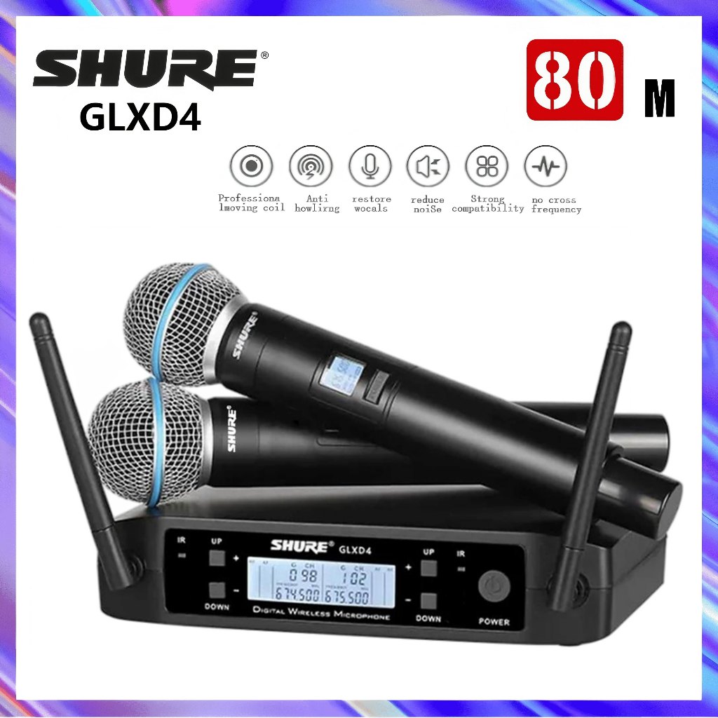 SHURE GLXD4 Original UHF Professional Wireless Microphone，Karaoke Mic,UHF wireless mic | Shopee ...