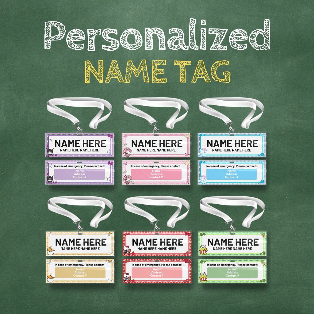 NAME TAG BACK-TO-BACK Personalized (laminated) with Lace | Shopee ...