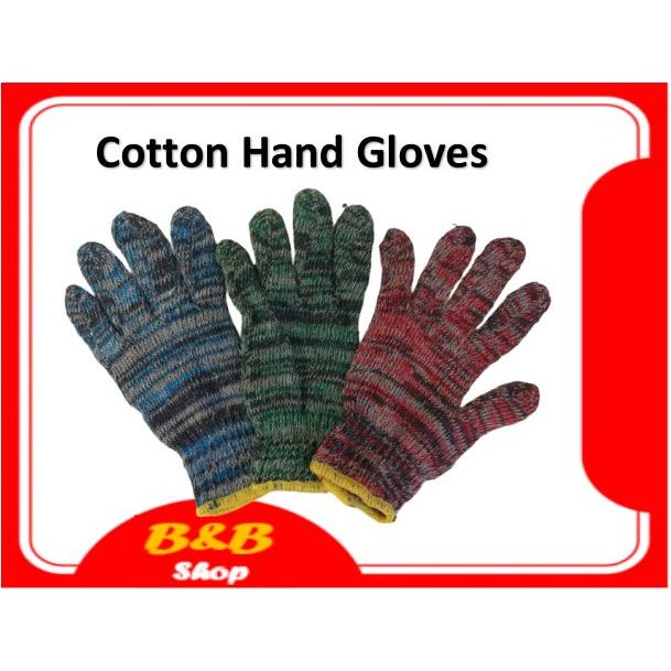 HAND GLOVES COTTON KNITTED COLORED / PROTECTIVE GLOVES/ 12 PAIRS ...