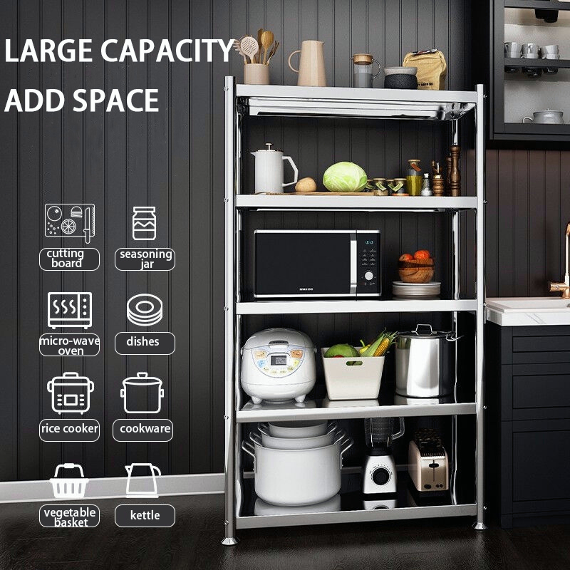 Kitchen Stainless Steel Rack Kitchen Organizer Storage Shelf Multi ...