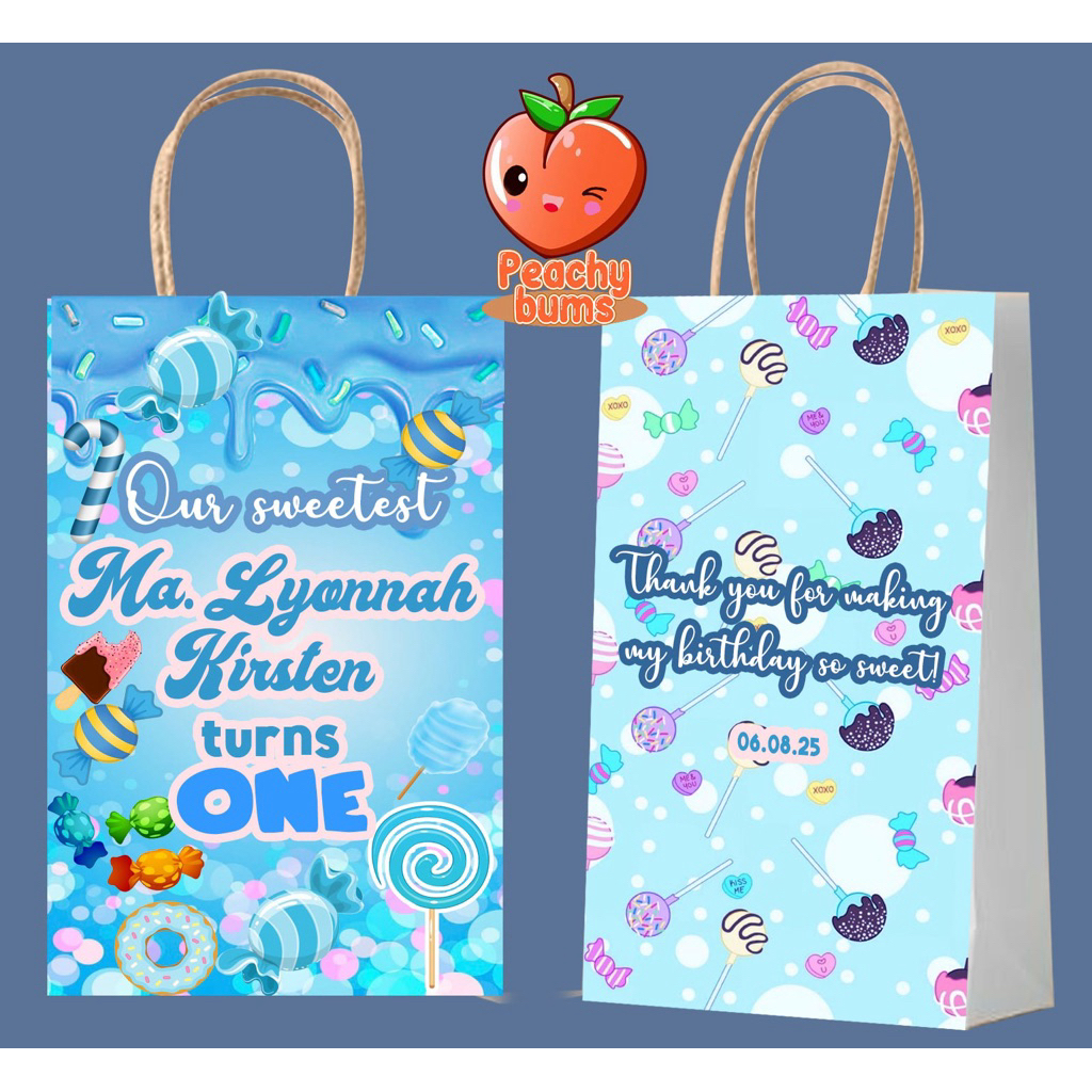 Blue Candyland Theme Lootbags | Free layout | Shopee Philippines