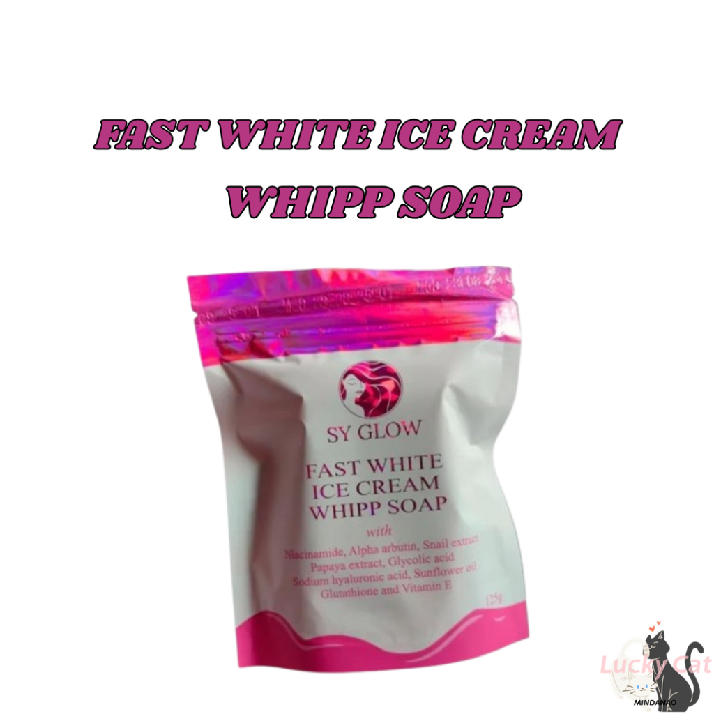 LUCKYCAT---SY GLOW FAST WHITE ICE CREAM WHIPP SOAP | Shopee Philippines