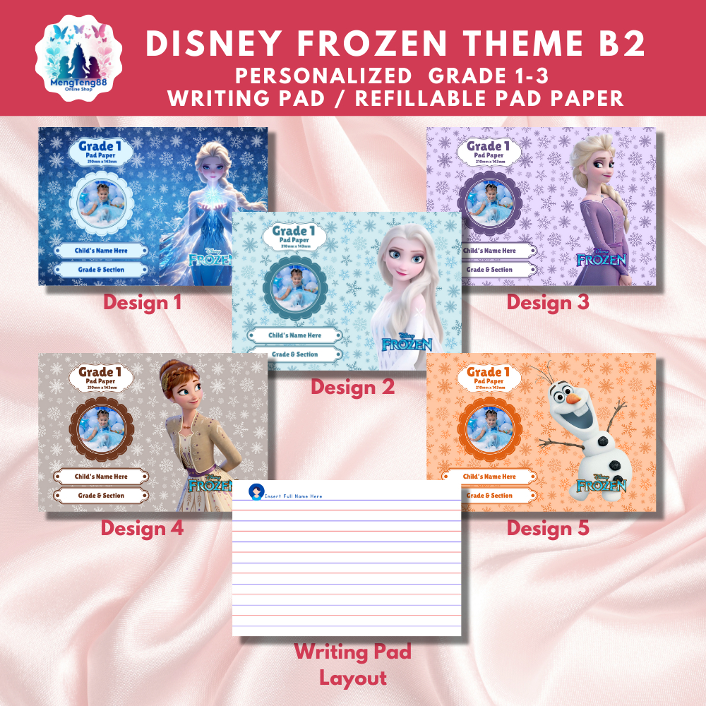 Disney Frozen Theme B2 Grade 1-3 Writing Pad Paper / Refillable Pad ...