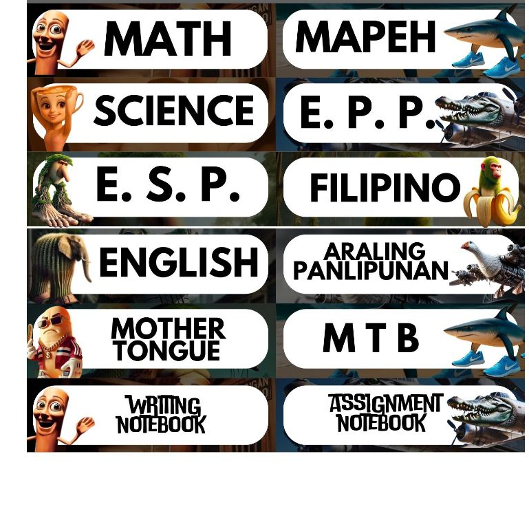 PERSONALIZED ITALIAN BRAINROT SUBJECT AND NAME STICKER LABEL | Shopee ...