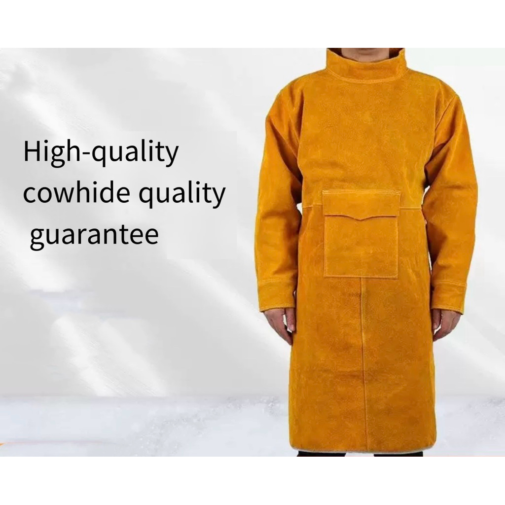 120cm Cowhide welding suit high temperature resistant apron welding ...