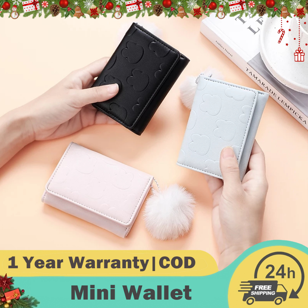 Women Short Mini Wallet Cute Lovely Furball Wallet Korean Version ...