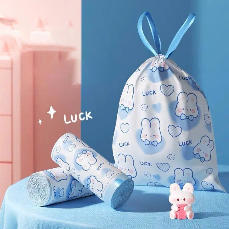 100pcs Roll Drawstring Garbage Bag Thickened Automatic Closing Kitchen ...