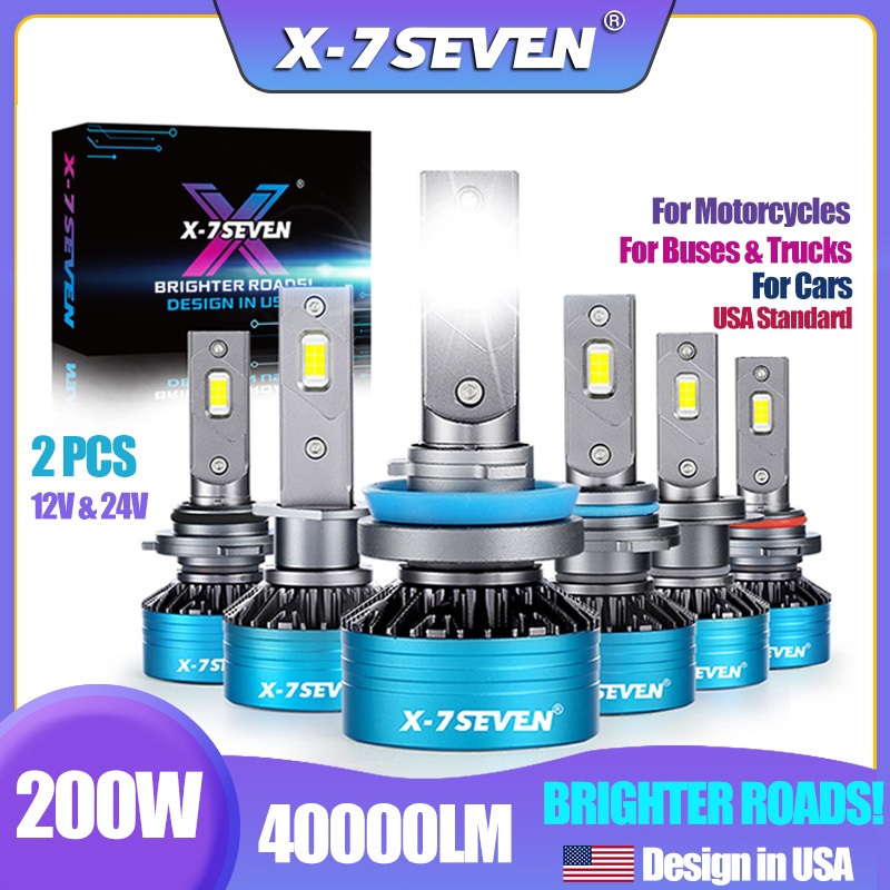 X-7SEVEN Direct-sale 200W 40000LM 6500K CANBUS 12/24V Car LED Headlight Bulb H4 H11 9005 9006 H7 ...