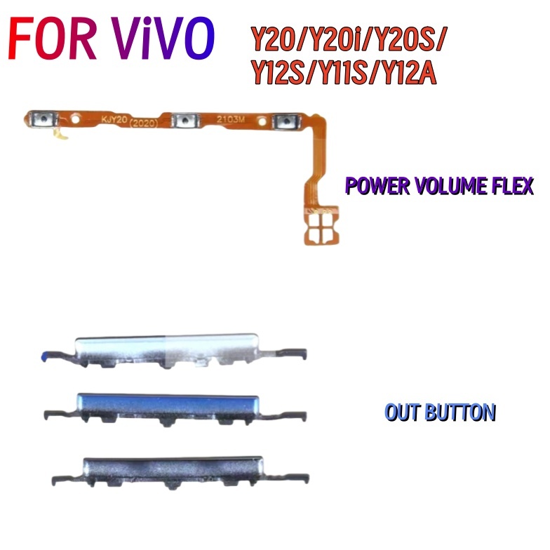 Power Volume button Flex for vivo Y20 Y20i Y20S Y12S Y11S Y12A Volume ...