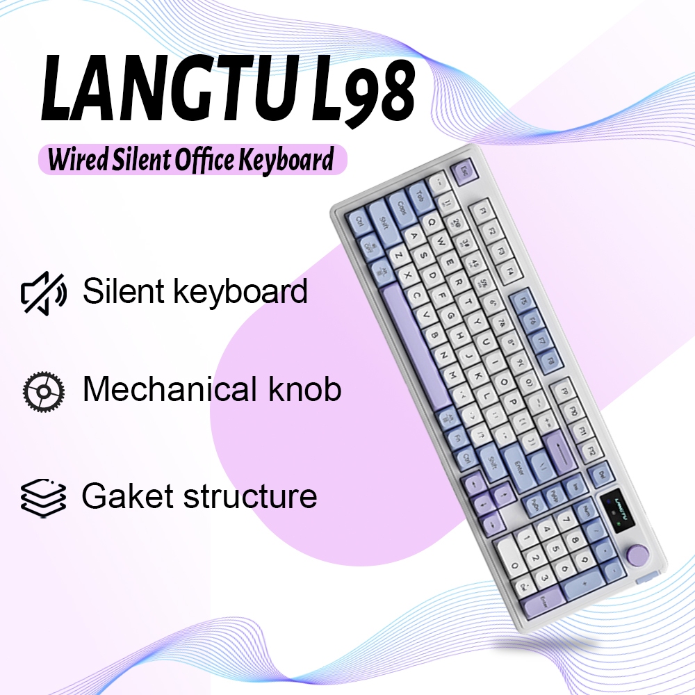 LANGTU L98 3-mode Bluetooth keyboard, high appearance level, silent office gaming membrane ...