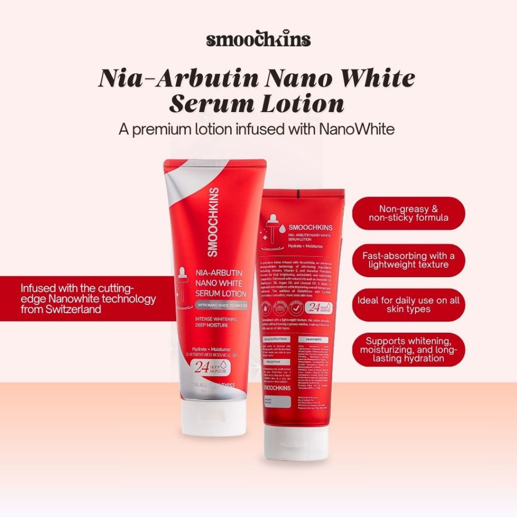 Smoochkins Niacinamide Arbutin NanoWhite Serum Lotion for Whitening ...
