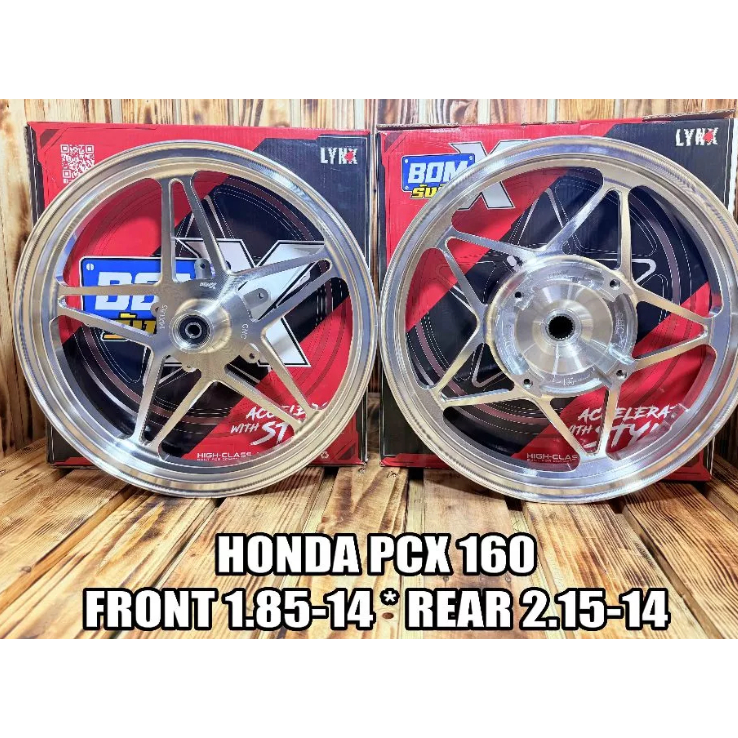 BOM X LYNX CNC MAGS 14s 5 SPOKES HONDA PCX 160 (100% MADE IN THAILAND ...
