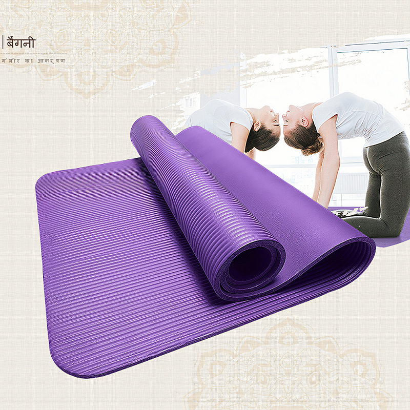 NBR Yoga Mat Non Slip Thicken High Density Soft Comfortable Fitness ...