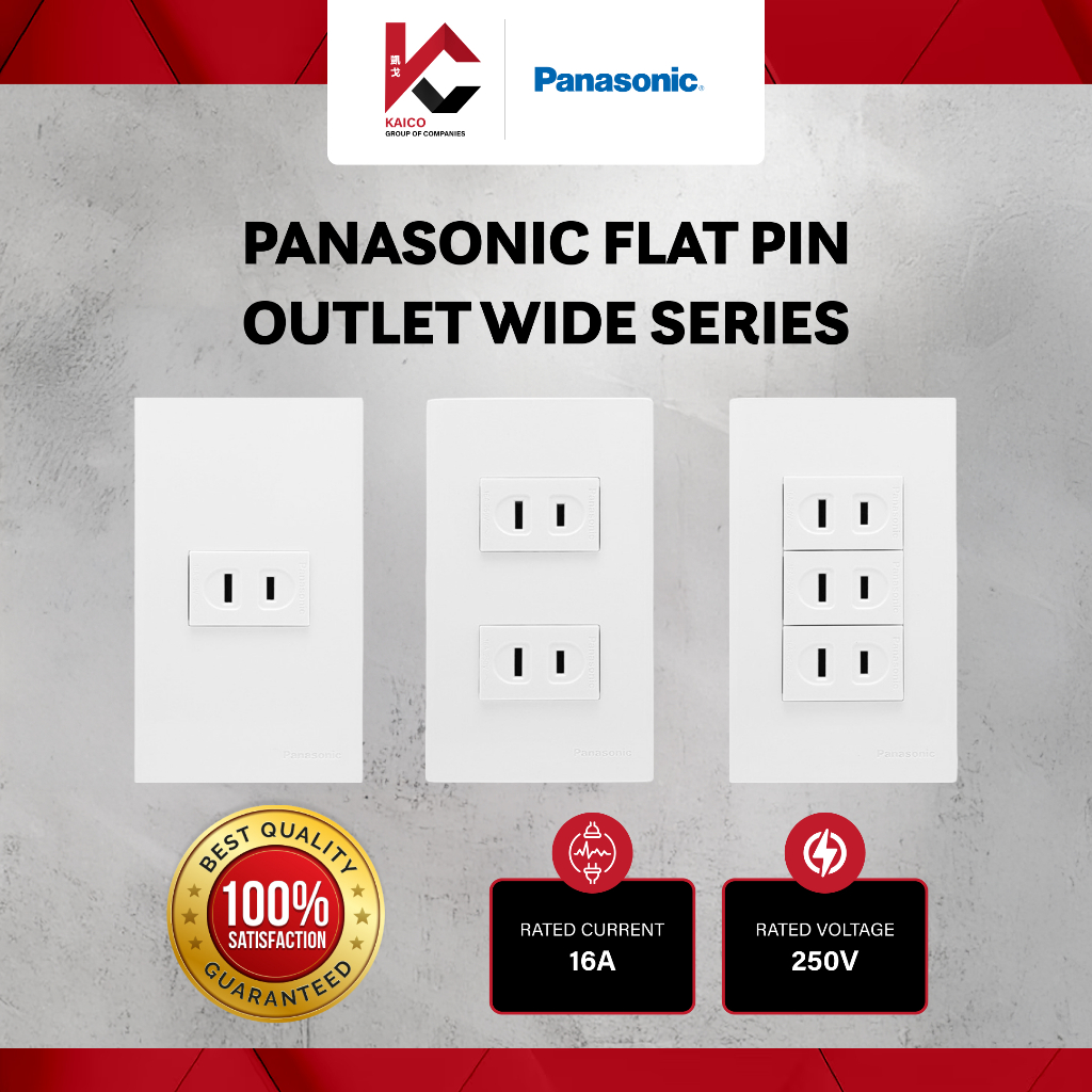 Panasonic Flat Pin Outlet WEG1001-5 Wide Series with Cover | Shopee ...