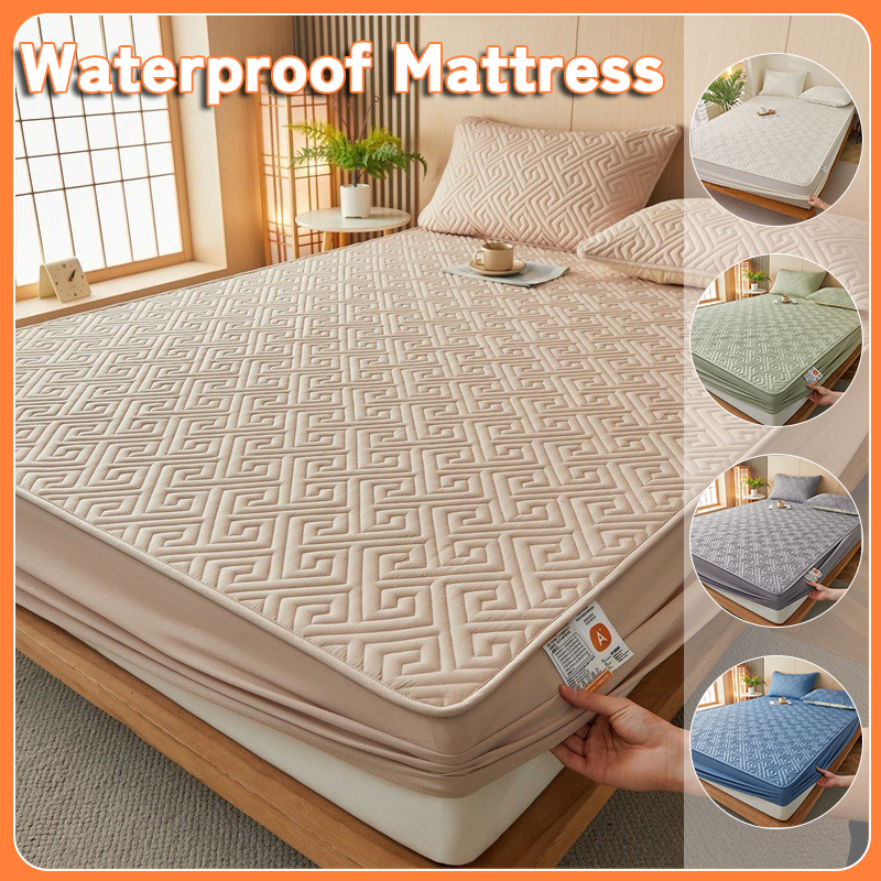 Mattress Protector with Waterproof Feature Thick Cotton Padding and ...