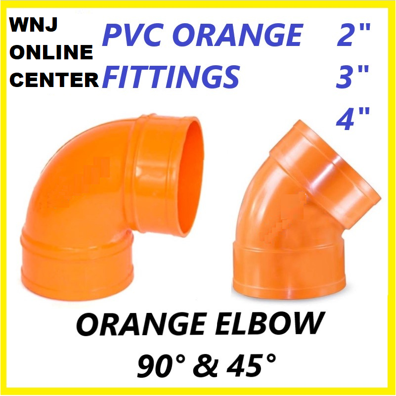 PVC Orange Fittings Elbow 90° and 45° (2' 3' 4') | Shopee Philippines