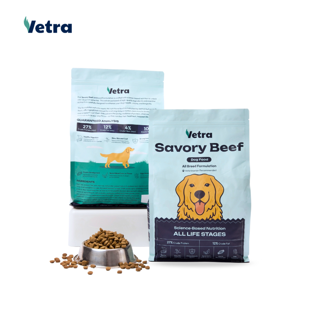 Vetra Dry Dog Food Savory Beef - All Breeds and Ages - 3kg | Shopee ...