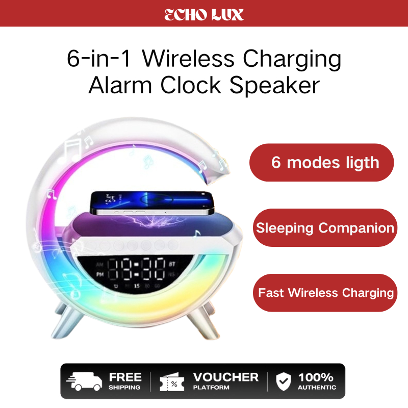 BT-3401 Bluetooth Speaker 15W LED Atmosphere RGB Light Wireless Charger ...