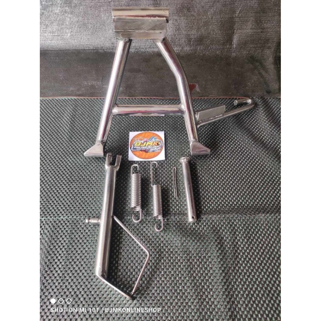 STAINLESS CENTER STAND SIDE STAND FREE EHE ( YAMAHA SZ 150 ) | Shopee ...