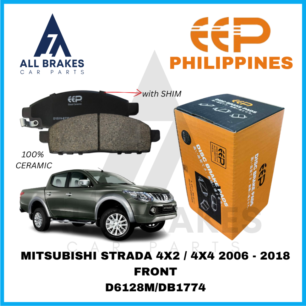EEP FRONT BRAKE PADS FOR MITSUBISHI STRADA (4X2 / 4X4) 2006 - 2018 ...