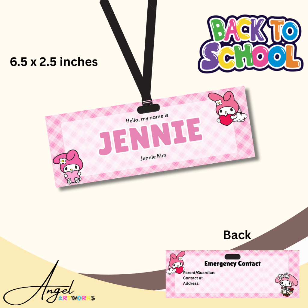 PVC Name Tag/Plate with FREE Lace for School (Personalized) | Shopee ...