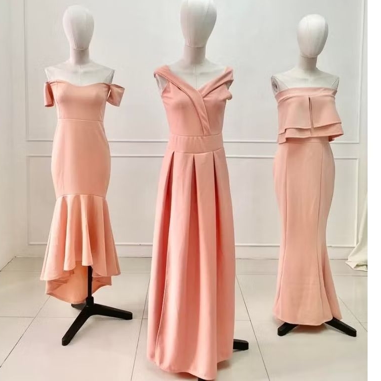 MTO PLUS SIZE PEACH ENTOURAGE with Slit | Bridesmaid, Ninang, Wedding ...