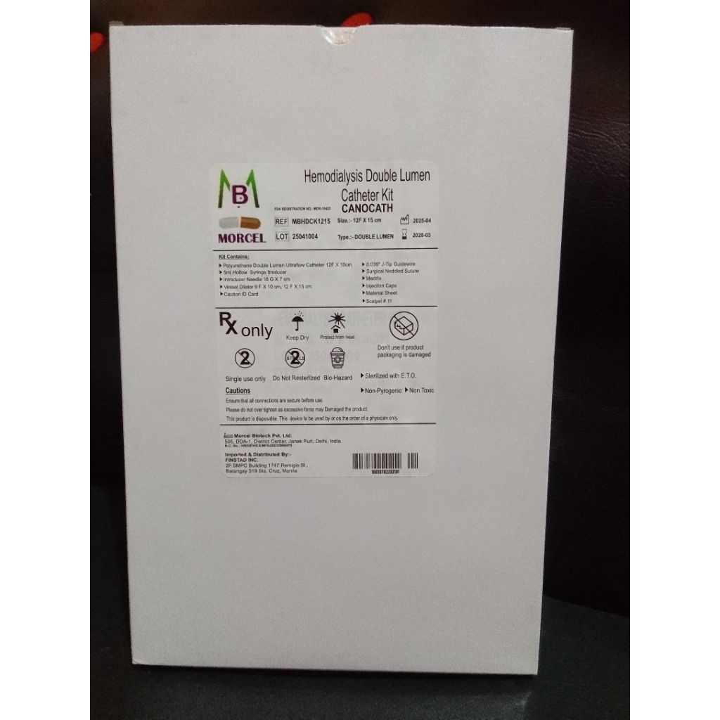 Double lumen catheter kit, 12F×15cm, (curved) | Shopee Philippines