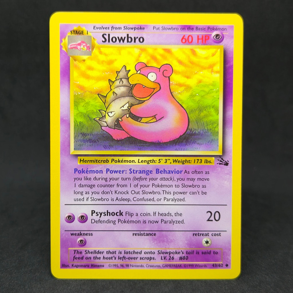 Vintage Pokemon TCG Slowbro 43/62 1999 Fossil Unlimited Trading Card ...