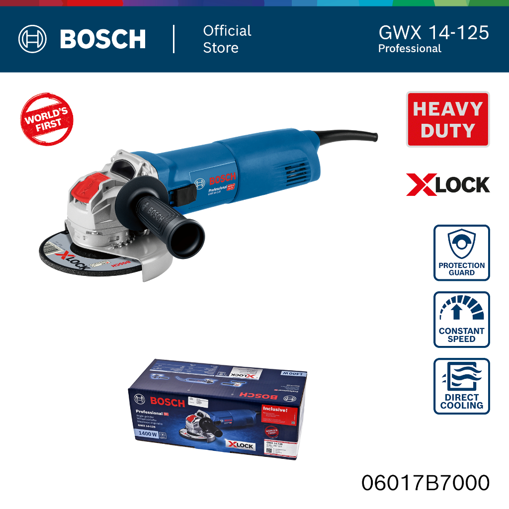Bosch Power Tools GWX 14-125 Professional Angle Grinder with X-LOCK ...