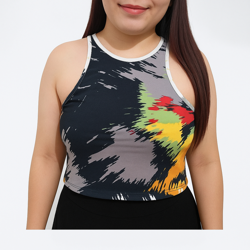 Bea Racer Crop Top Sando - Cotton Spandex, Plus Size, Fit L-2XL, 3XL ...