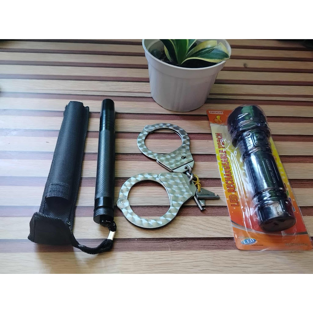 Bundle set (Flashlight,baton & posas) | Shopee Philippines